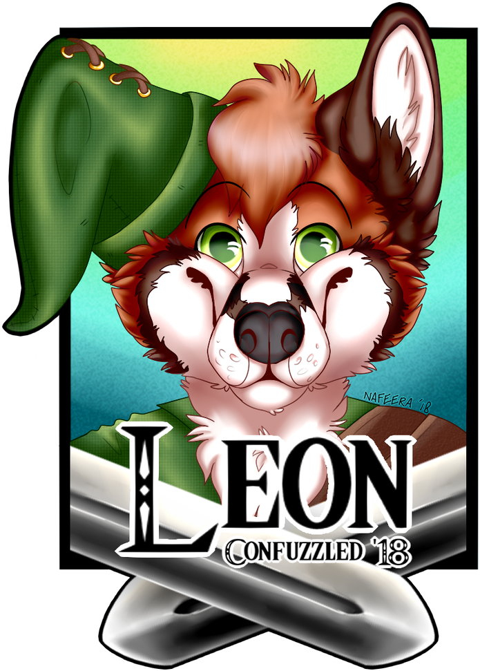 [c] Badge Leon The Fox By Nafeera - Cartoon - (768x1040) Png Clipart ...